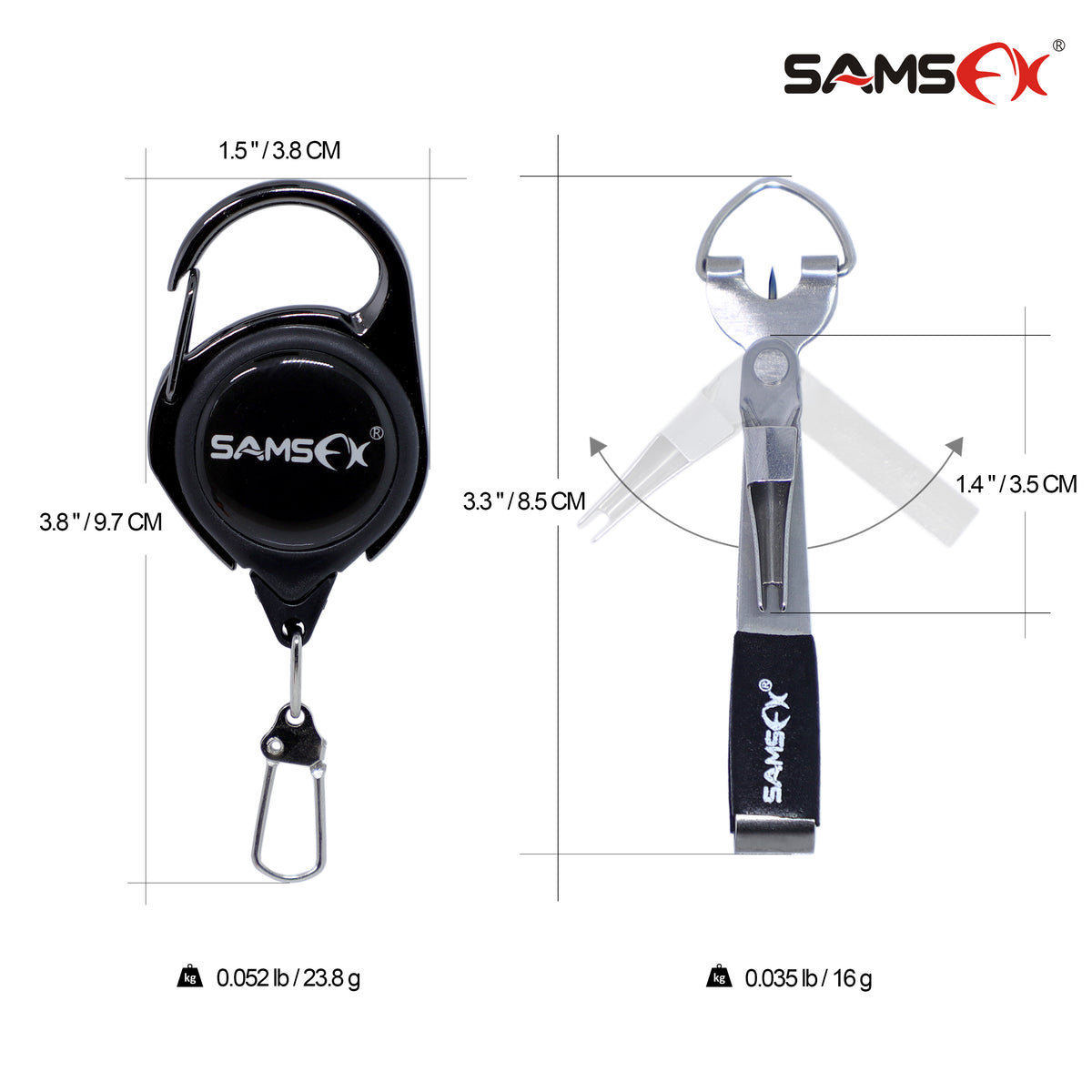 SAMSFX Quick Knot Tool Fly Fishing Line Clippers Nippers with Zinger ...